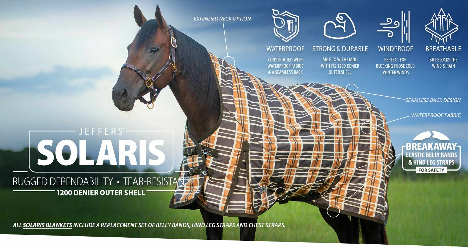 Jeffers Solaris Equine Blankets, Sheets and Accessories