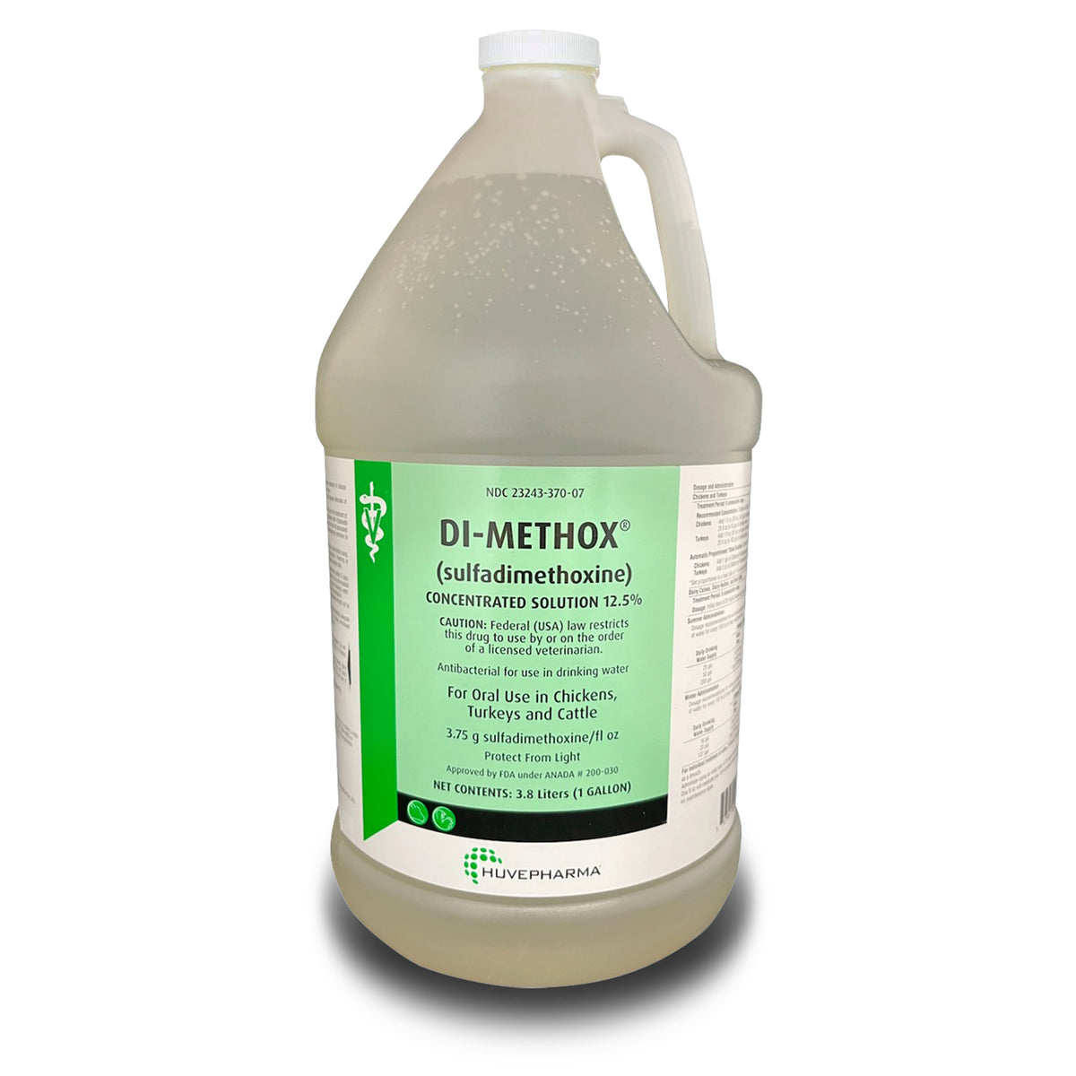 Rx Sulfadimethoxine (Di-Methox) 12.5% Oral Solution, 1 gallon — Jeffers