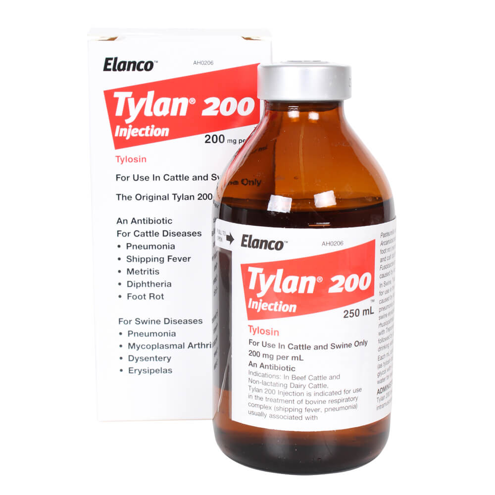 Rx Tylan 200 Injection for Cattle and Swine, 200 mg x 250 mL — Jeffers