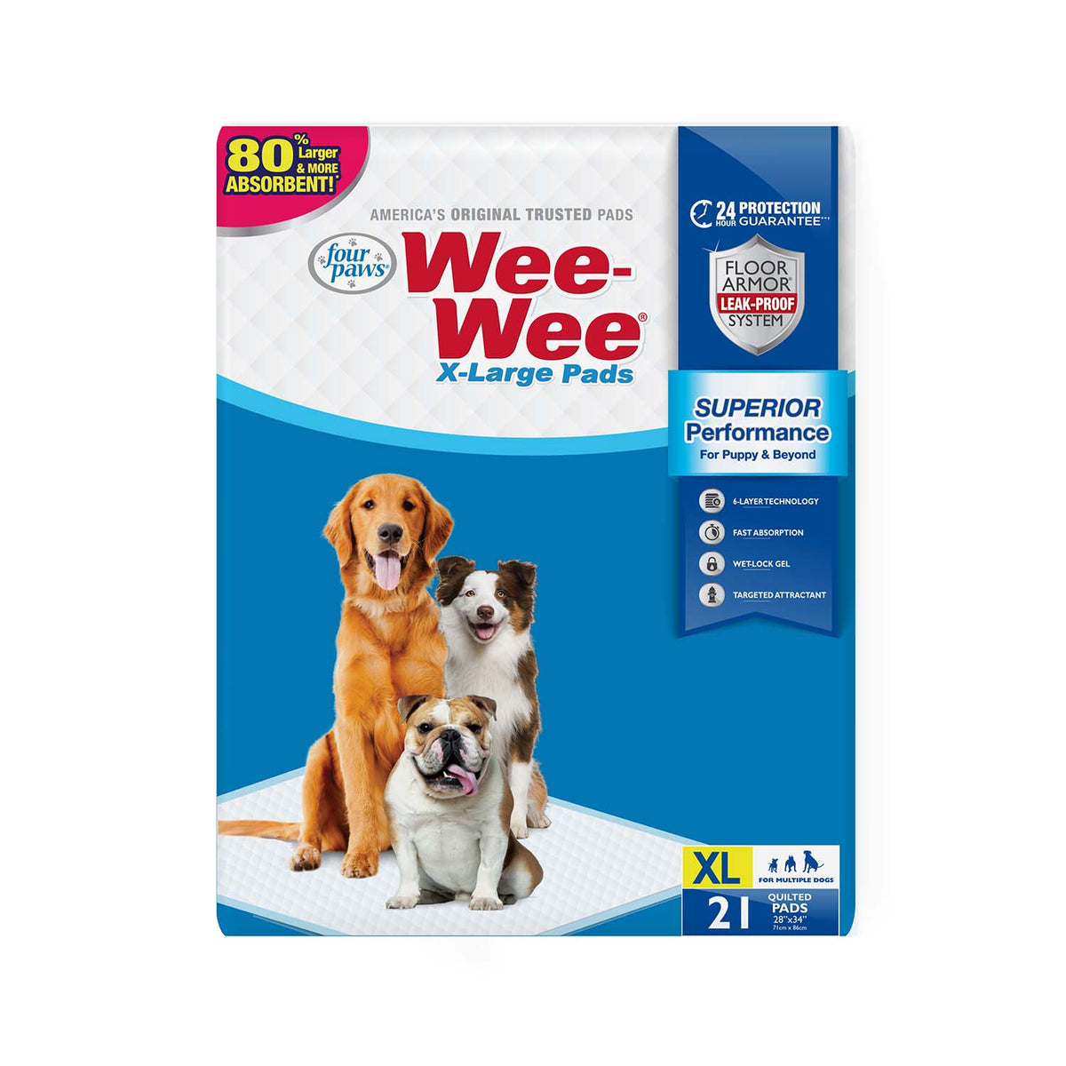 Wee-Wee Superior Performance X-Large Puppy and Dog Pee Pads — Jeffers