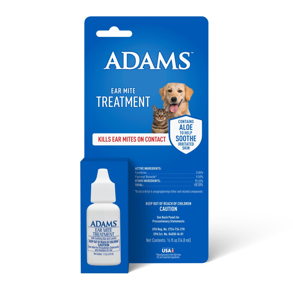 Adams Ear Mite Treatment For Dogs and Cats Over 12 Weeks — Jeffers