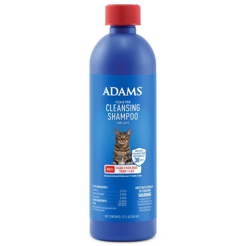 ADAMS Flea & Tick Cleansing Shampoo For Cats, 12 oz (Cream based) — Jeffers