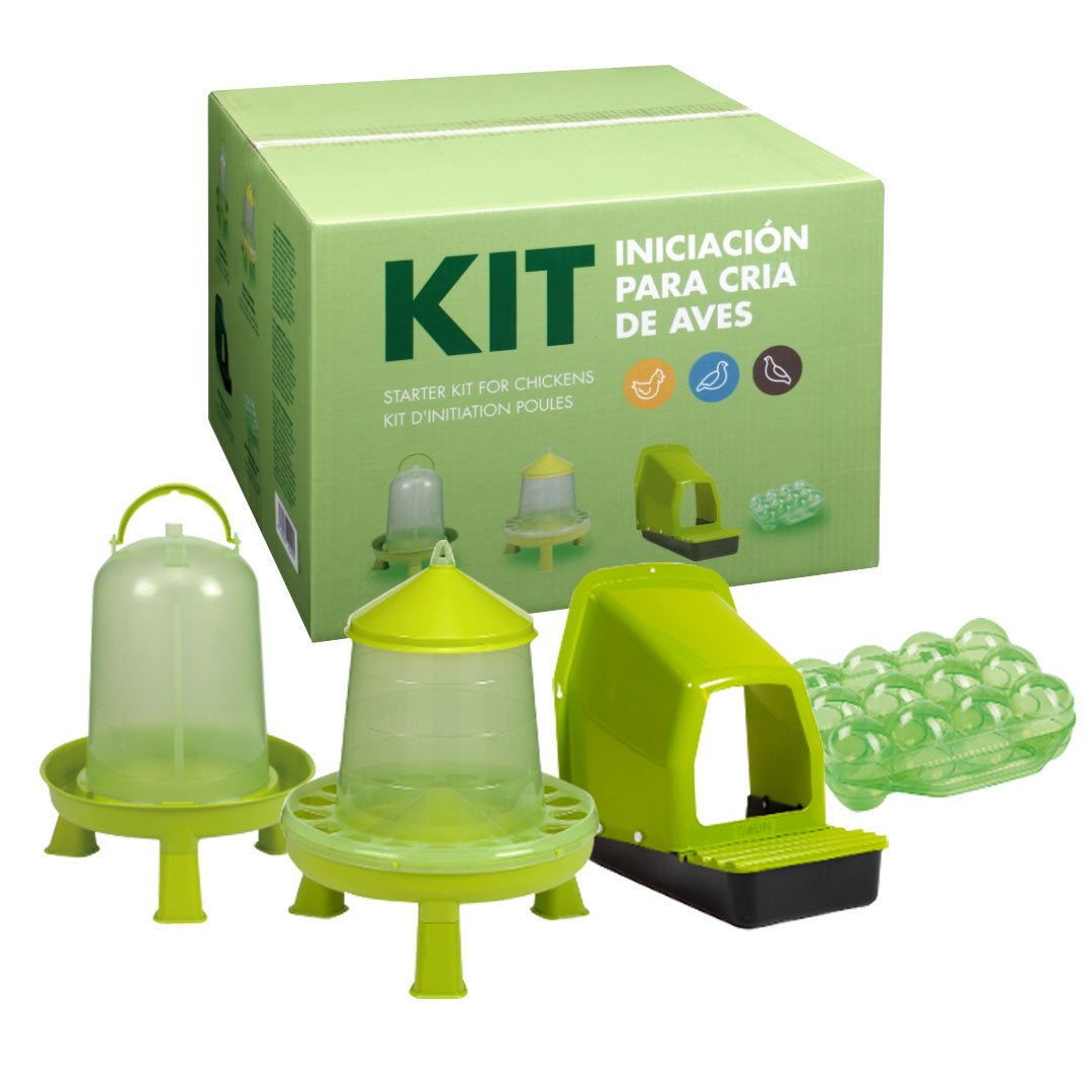 Backyard Chicken Starter Kit (Feeder, Waterer, Nest Box & Egg Container ...