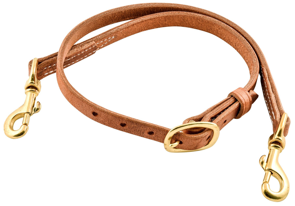 Adjustable Harness Leather Tie Down with Brass Hardware — Jeffers