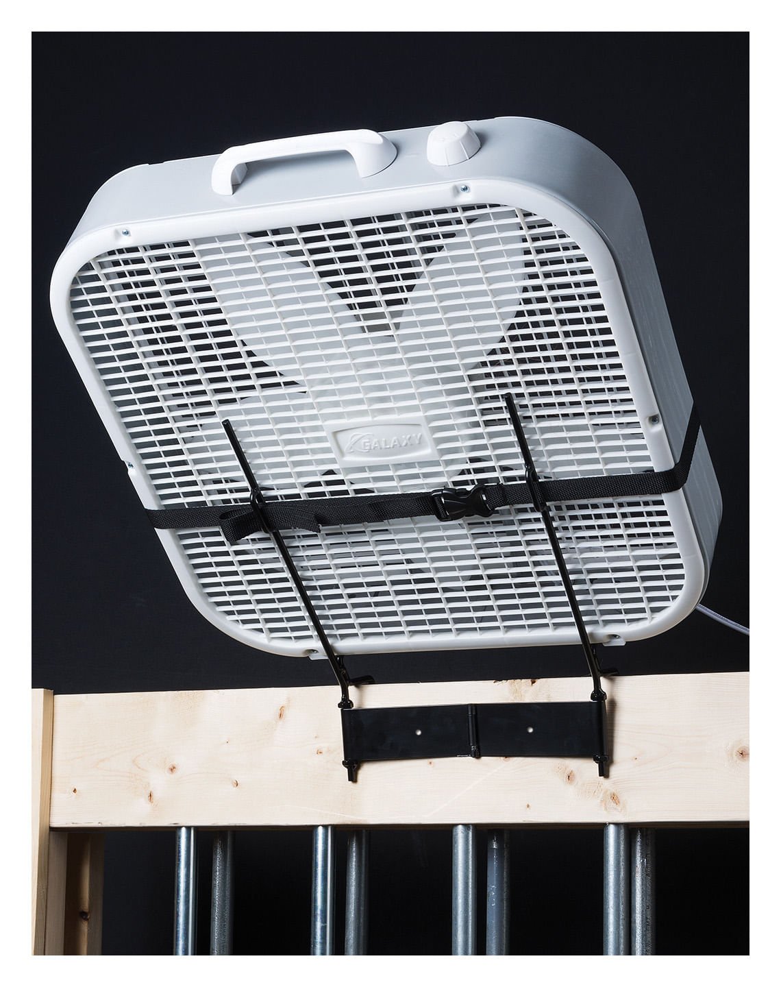 Tough-1 Box Fan Holder with Nylon Straps, Black — Jeffers