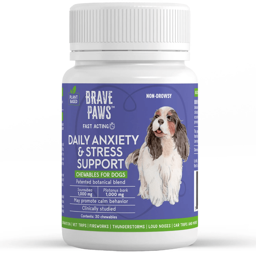 Brave Paws Dog Anxiety & Stress Support Chewables, Beef 30 ct — Jeffers