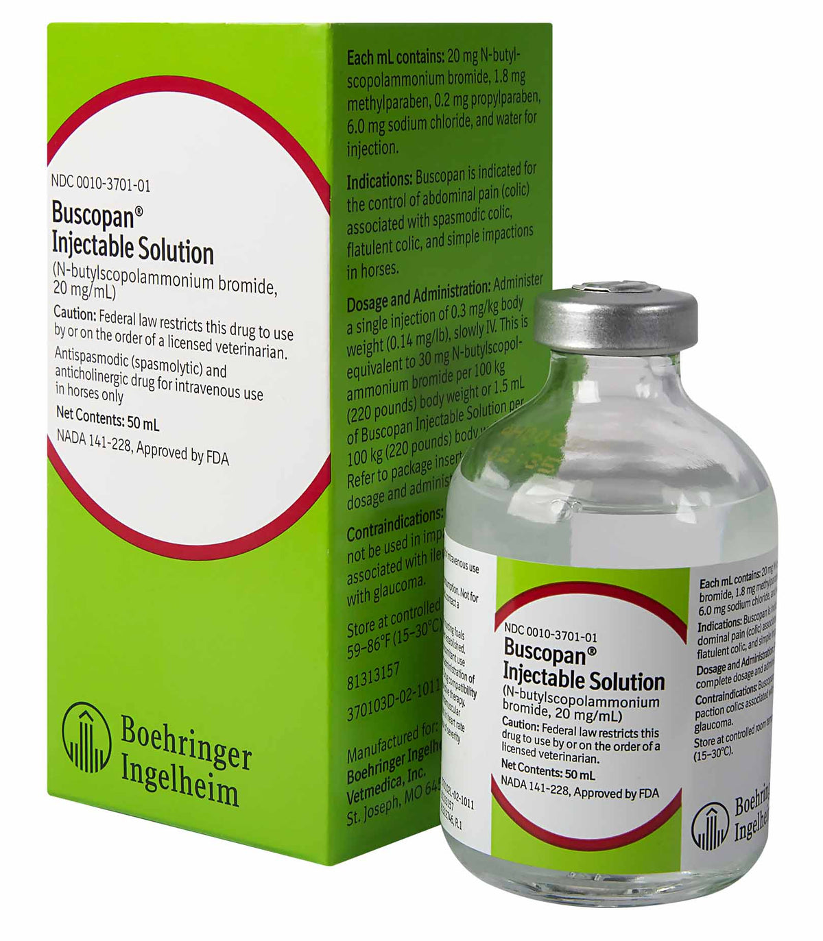Buscopan Injectable Solution for Horses — Jeffers