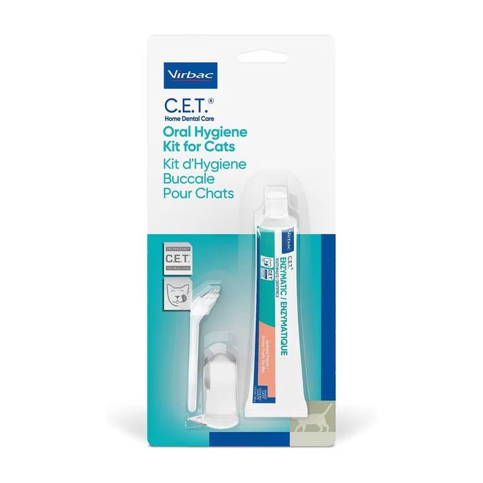 C.E.T. Cat Oral Kit with Fingerbrush, Mini-Toothbrush & Enzymatic ...