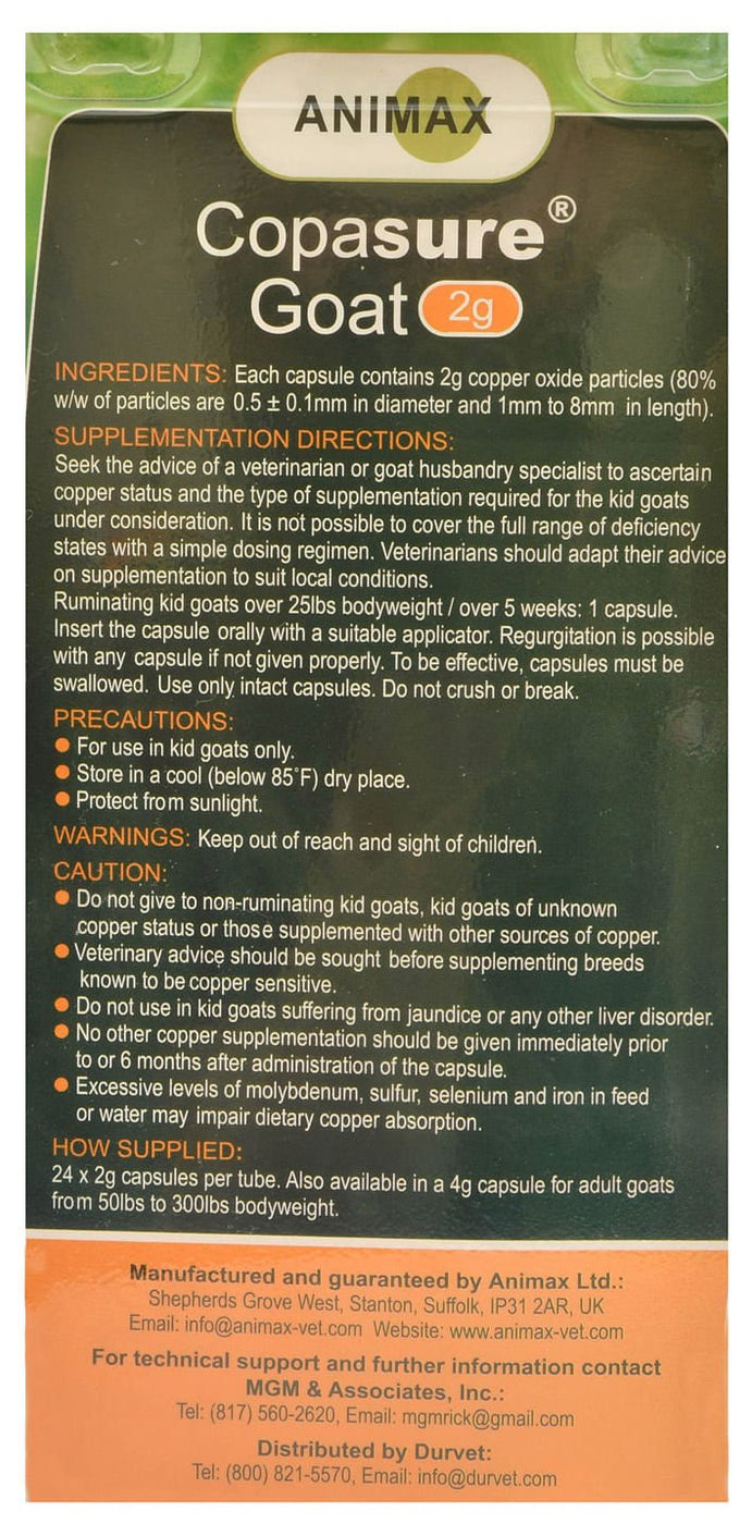 Copasure Bolus Supplement for Goats (4 grams), 12 count — Jeffers