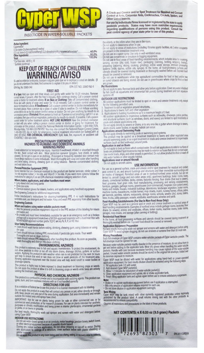 Insecticida Cyper WSP, paquete de 4 — Jeffers
