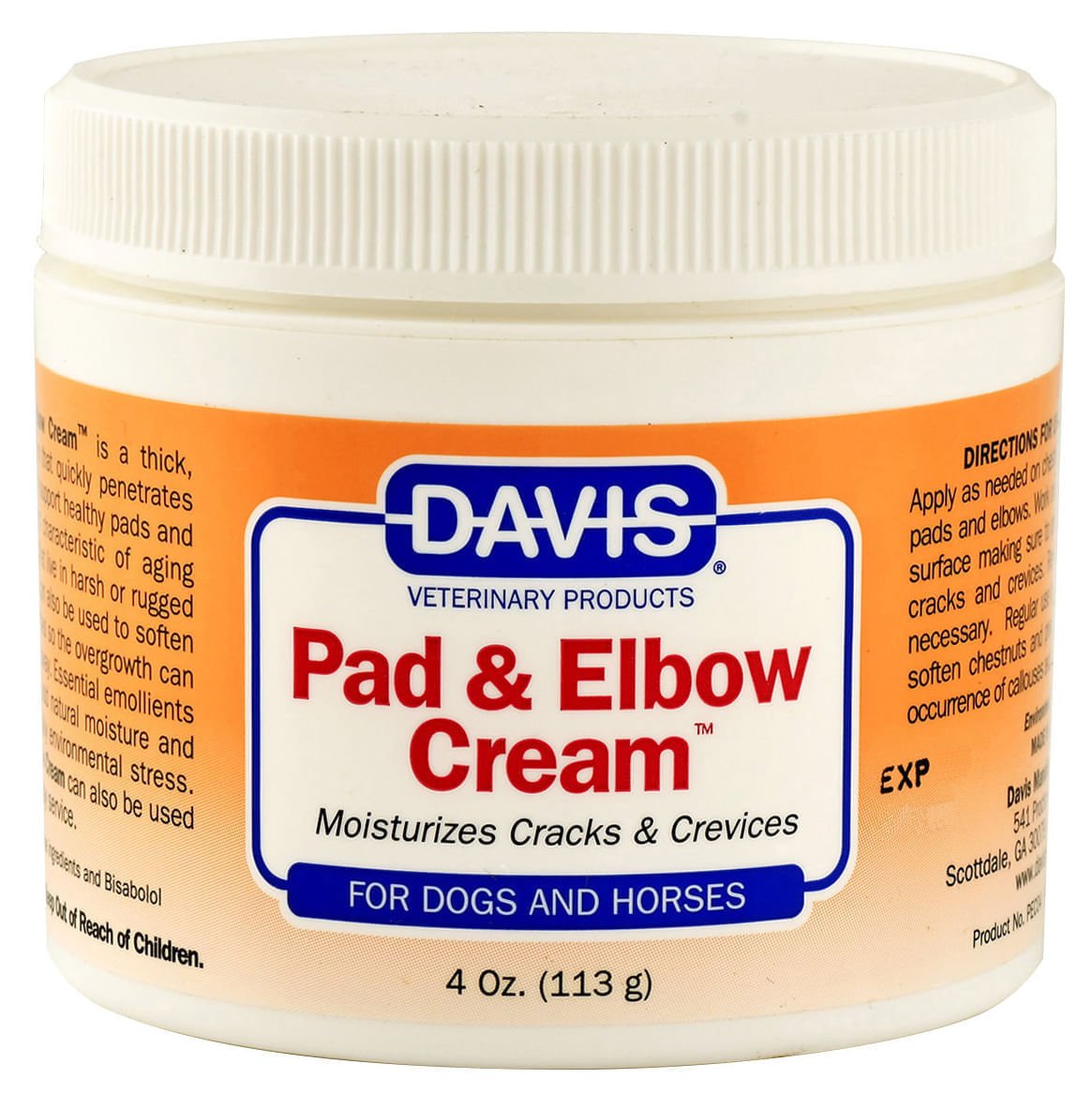Davis Pad and Elbow Cream for Dogs and Horses, 4 oz — Jeffers