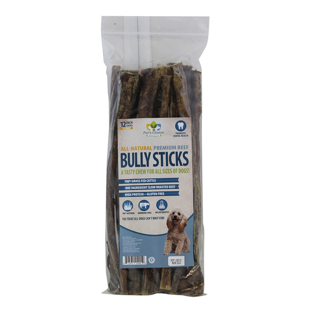 Pet's Choice Dog Bully Sticks, Premium, All Natural Dog Pizzle Chews ...
