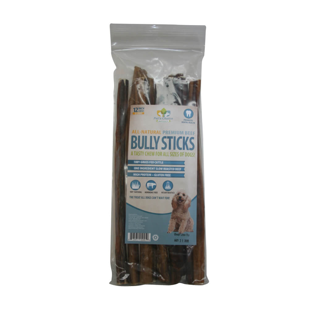 Pet's Choice Dog Bully Sticks, Premium, All Natural Dog Pizzle Chews ...
