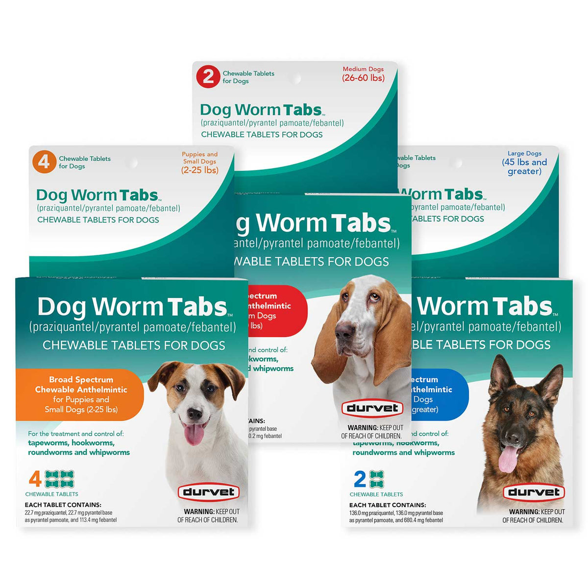 Dog Worm Tabs (Praziquantel/ Pyrantel Pamoate/ Febantel) — Jeffers