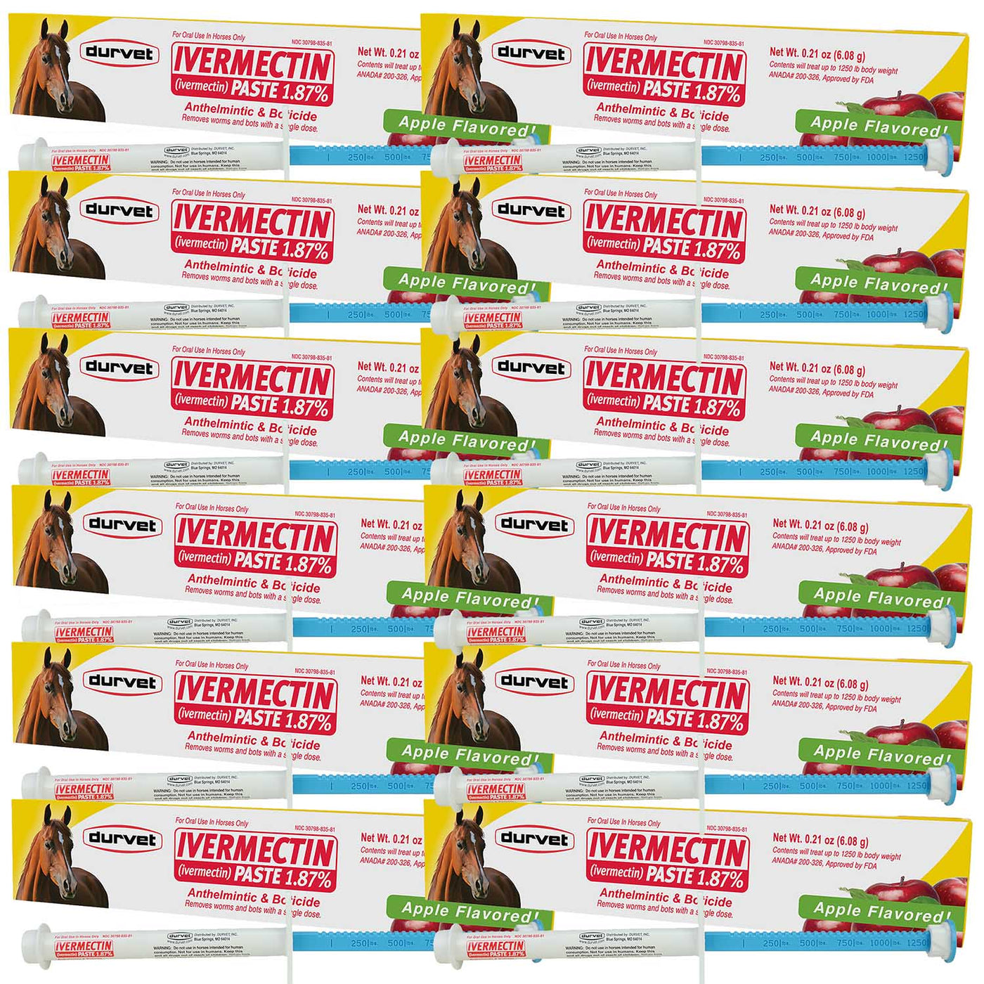 Ivermectin Horse Dewormer Paste 1.87%, Apple Flavor, by Durvet — Jeffers