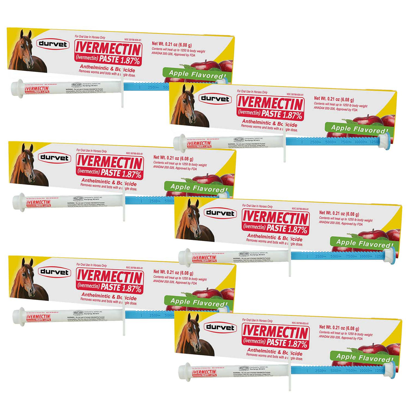 Ivermectin Horse Dewormer Paste 1.87%, Apple Flavor, by Durvet — Jeffers