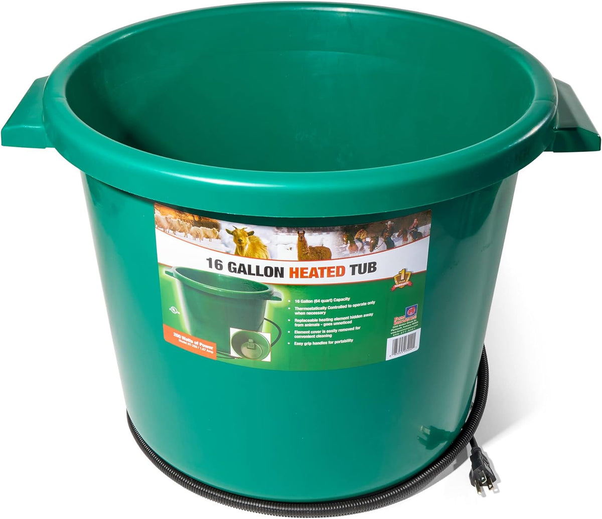 16 Gallon Heated Livestock Bucket — Jeffers