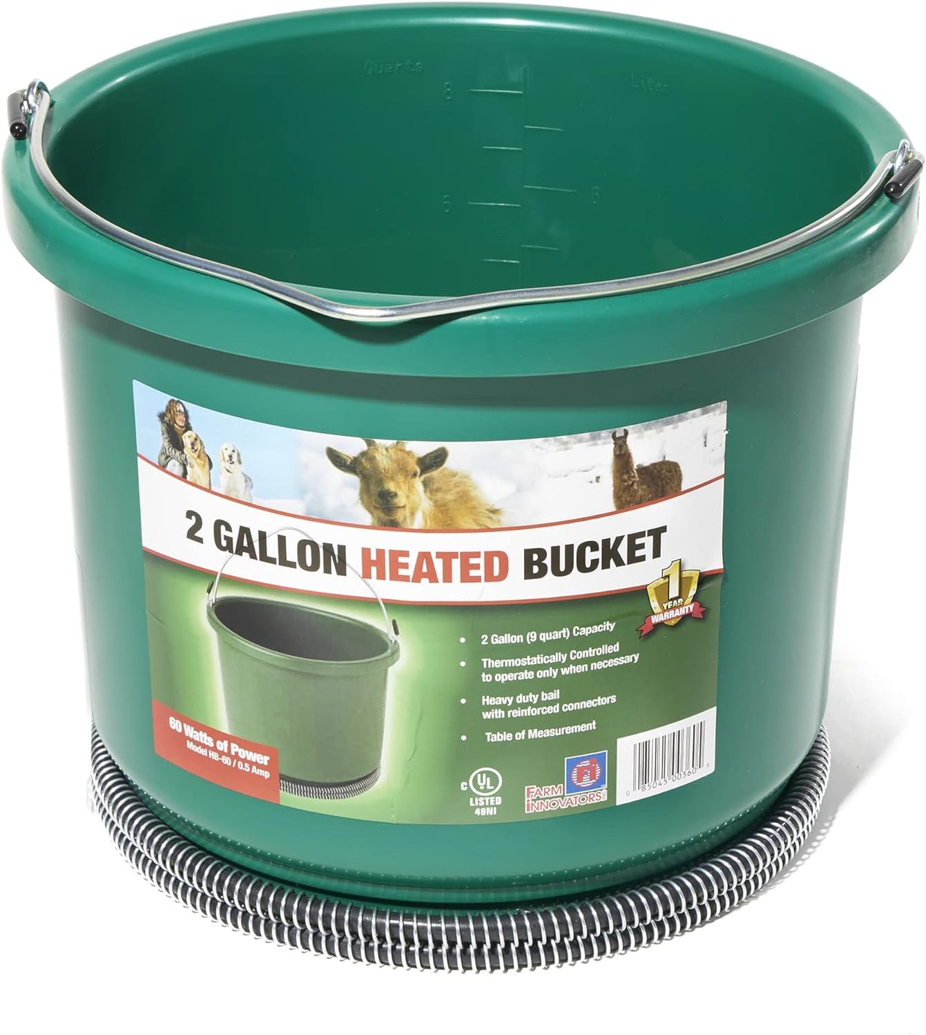 Plastic Heated Bucket, 2 Gallon — Jeffers