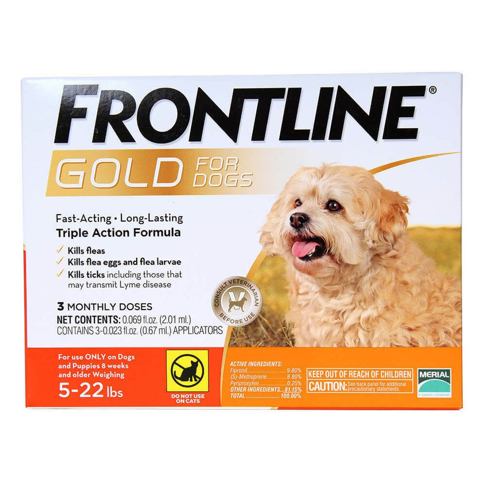 Frontline Gold for Dogs, Fipronil and (s)-Methoprene Flea Control — Jeffers