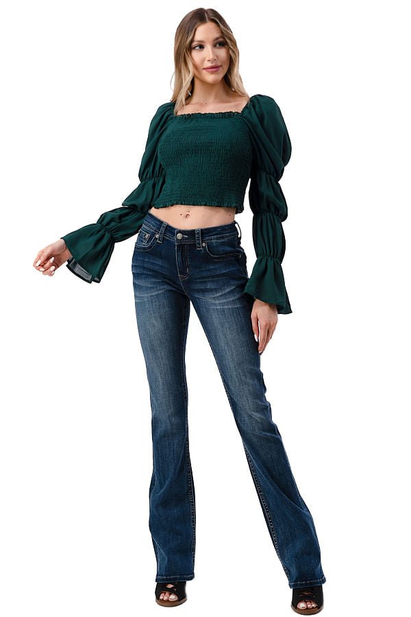 Grace in LA 3D Aztec Mid Rise Bootcut Jeans, 25-34 — Jeffers