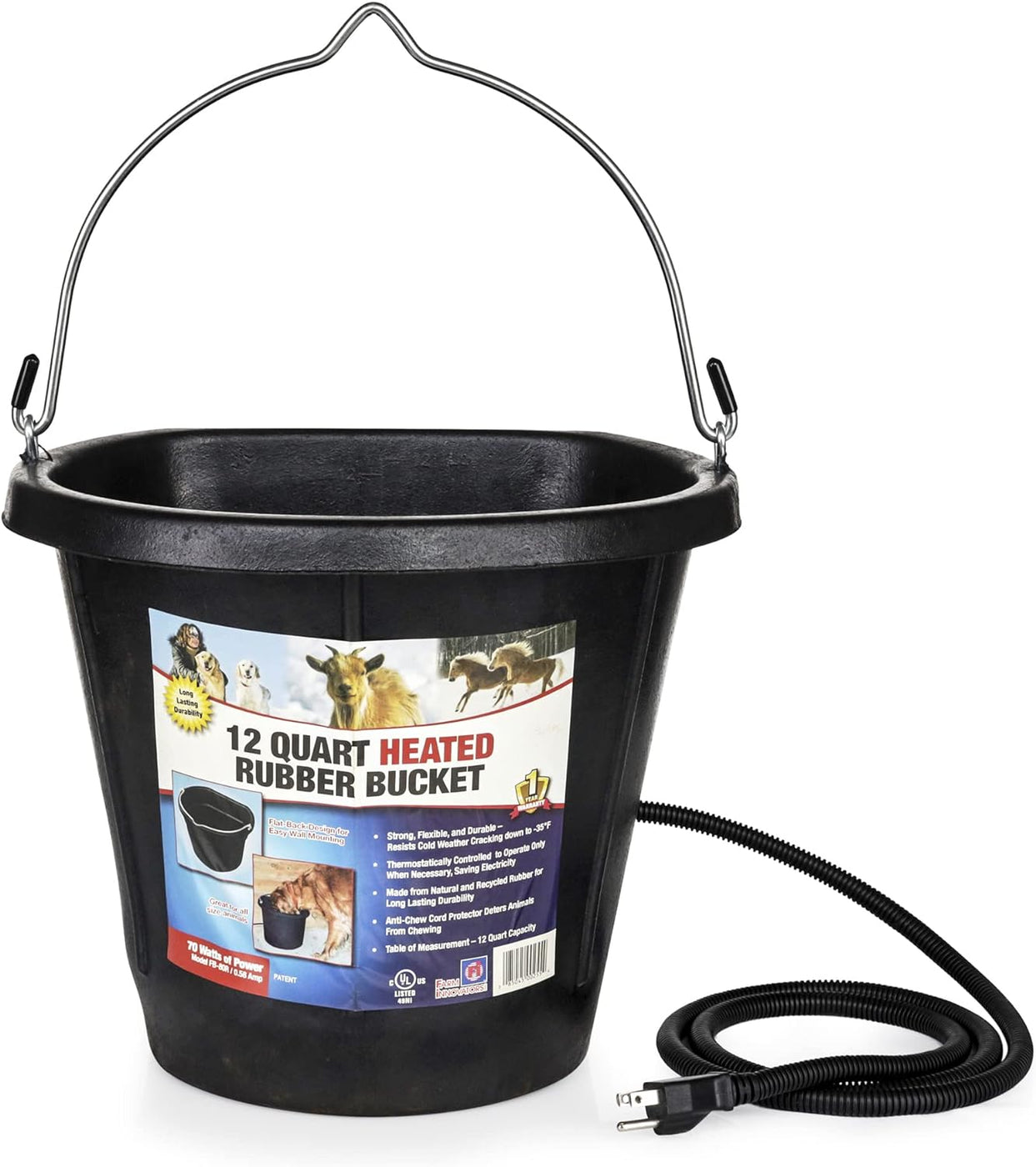 Farm Innovators Heated Livestock Waterer Flat-Back Bucket — Jeffers