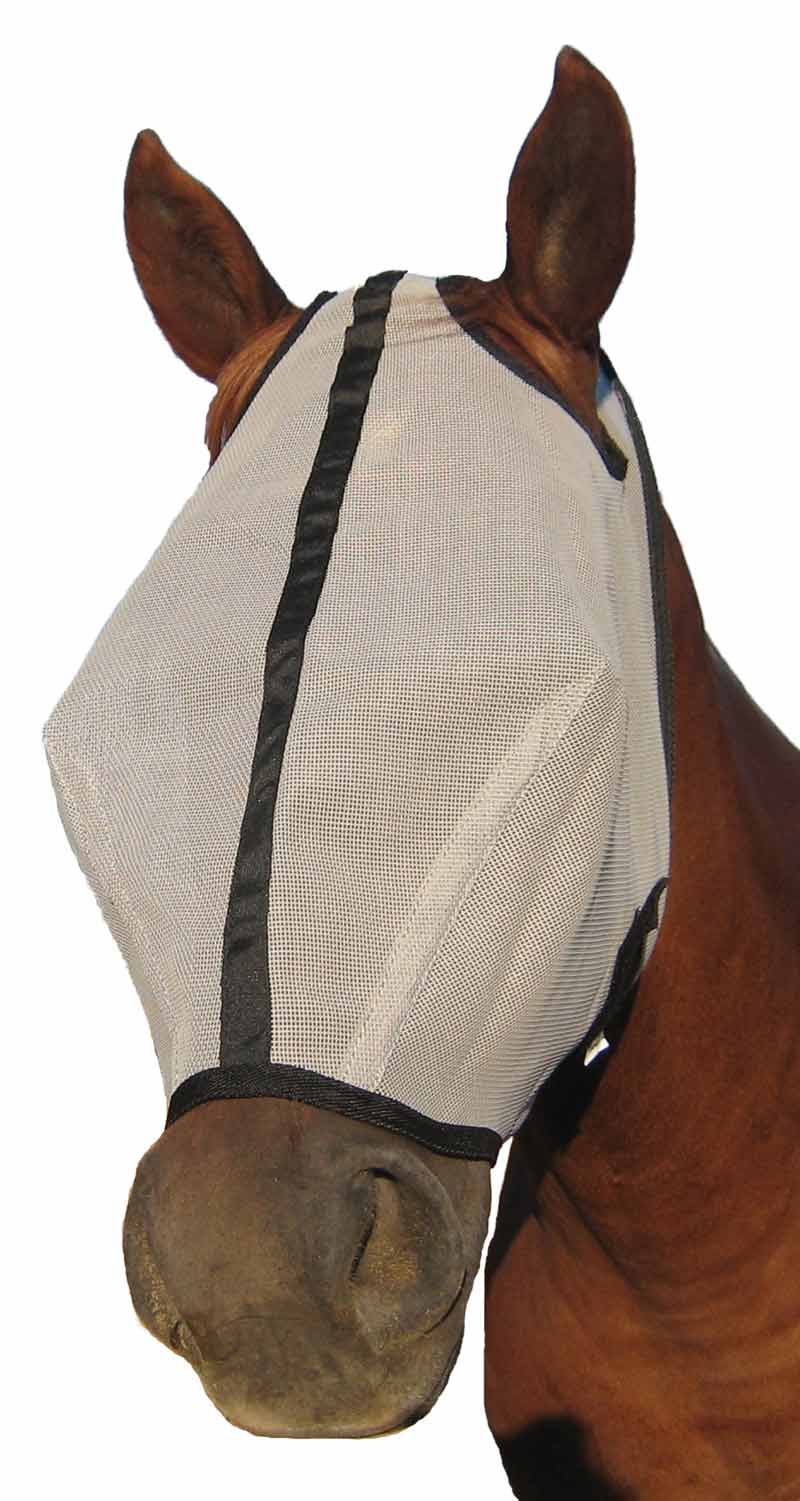 Horse Sense Extended Nose Horse Fly Mask, Grey/Black — Jeffers