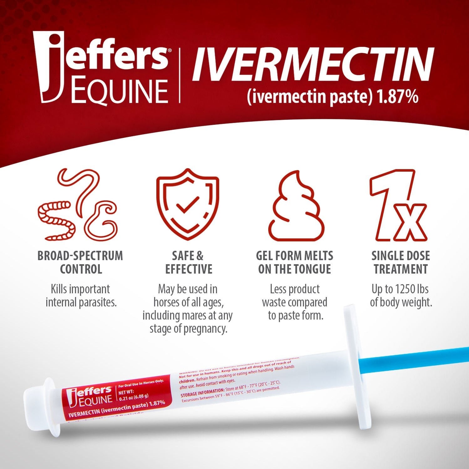 Ivermectin Gel Horse Dewormer Paste, Apple, Single Dose — Jeffers