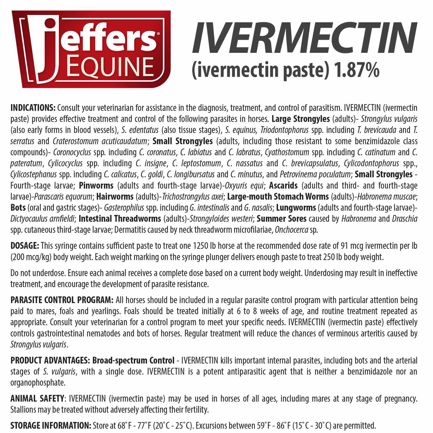Ivermectin Gel Horse Dewormer Paste, Apple, Single Dose — Jeffers