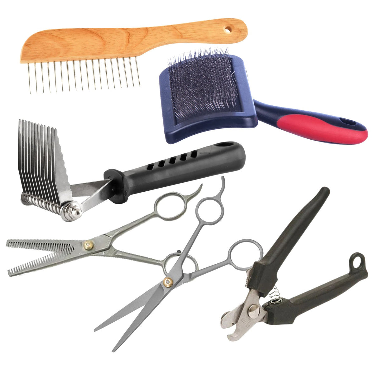 Jeffers Dog Grooming Kit, 6-piece Tools Set