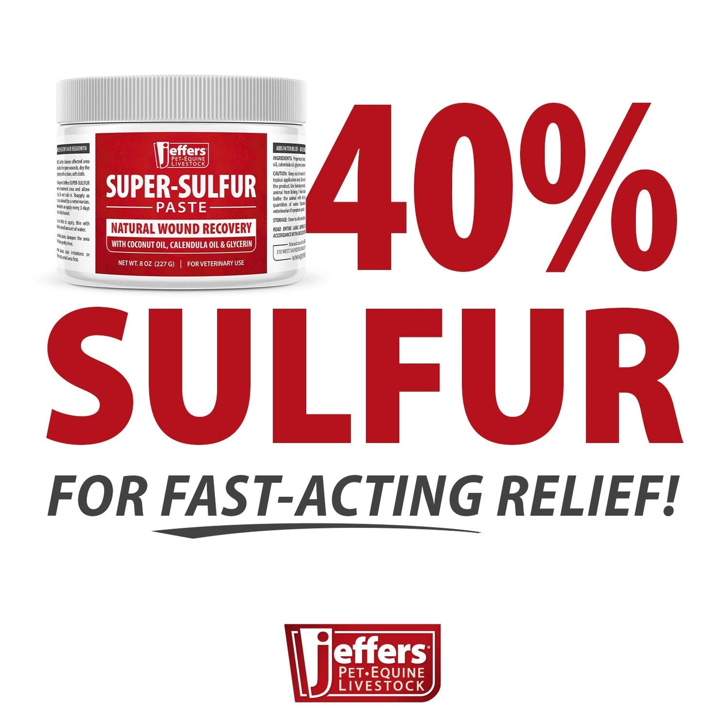 Jeffers Super Sulfur Healing Paste, 8 oz Natural Wound Care