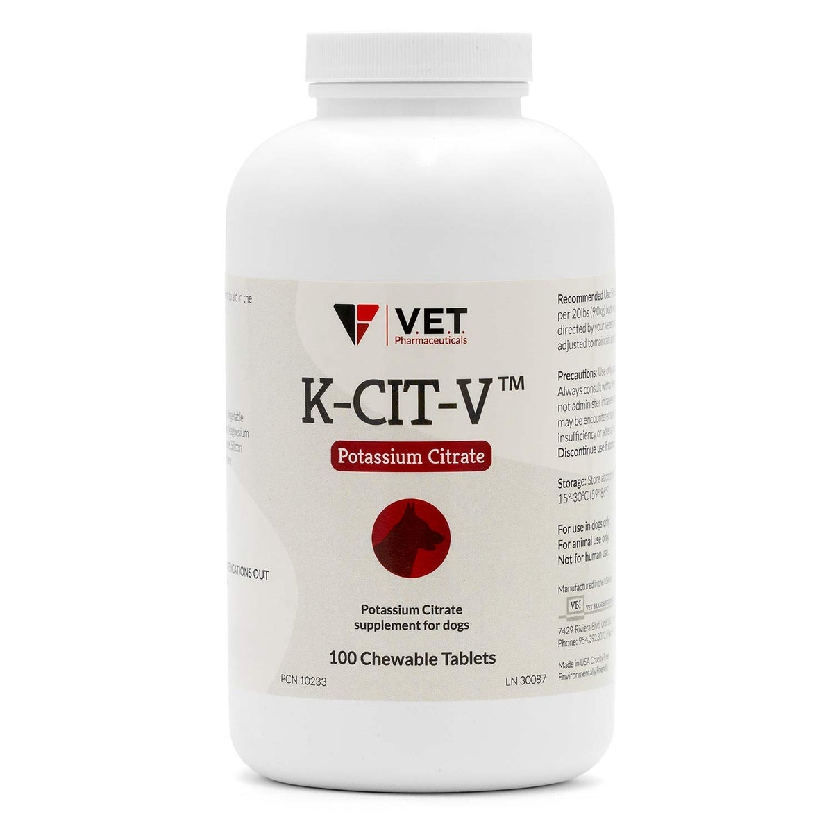 K-CIT-V Potassium Citrate for Dogs, 100 tabs — Jeffers