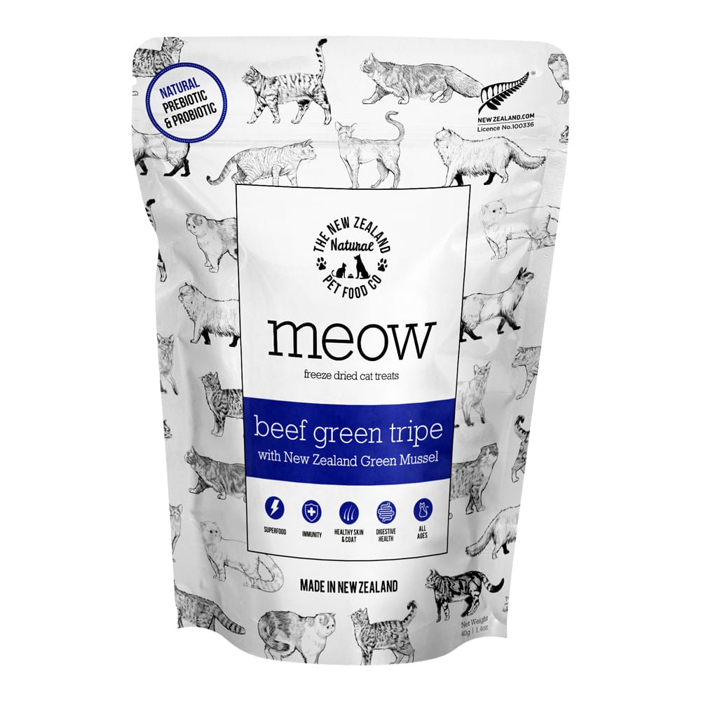 Meow Beef Green Tripe Freeze Dried Treat, 1.4oz for Cats — Jeffers