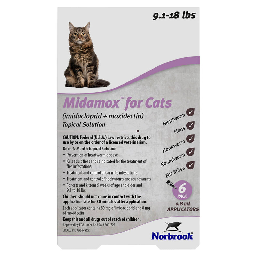 Midamox for Cats (imidacloprid + moxidectin) Topical Solution — Jeffers