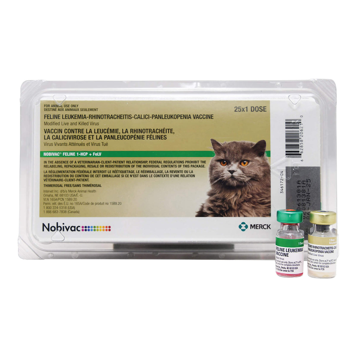 Nobivac Feline 1-HCP+FeLV, Vaccine, 25 x 1 Single Doses — Jeffers