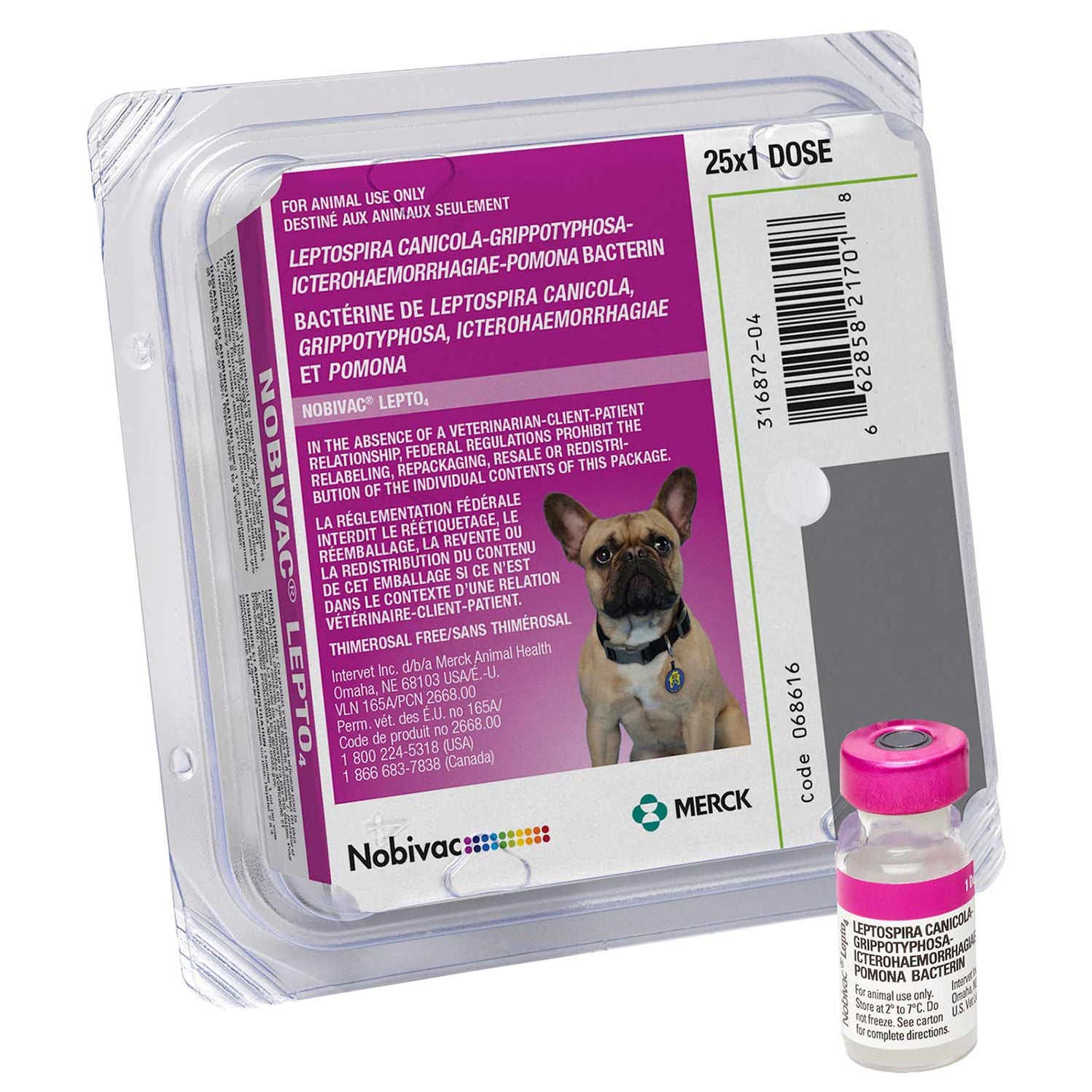Merck Nobivac Lepto 4 Dog Vaccine, 25 x 1 single doses — Jeffers