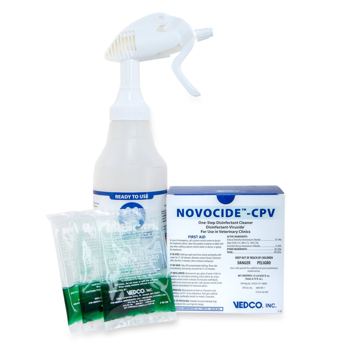 Novocide CPV, 12 Pack Disinfectant Cleaner for Veterinary Use — Jeffers
