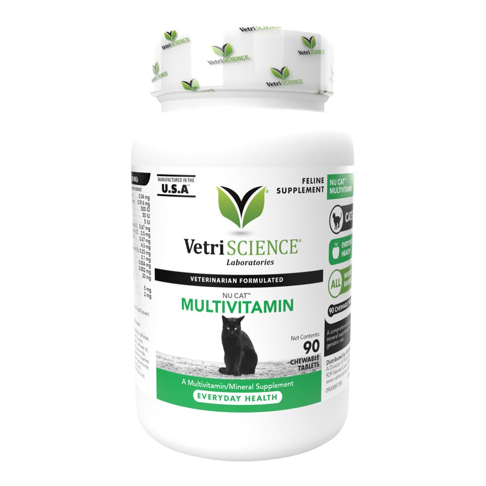 VetriScience NuCat Multivitamin Formula for Cats 90 Chewable Tablets ...