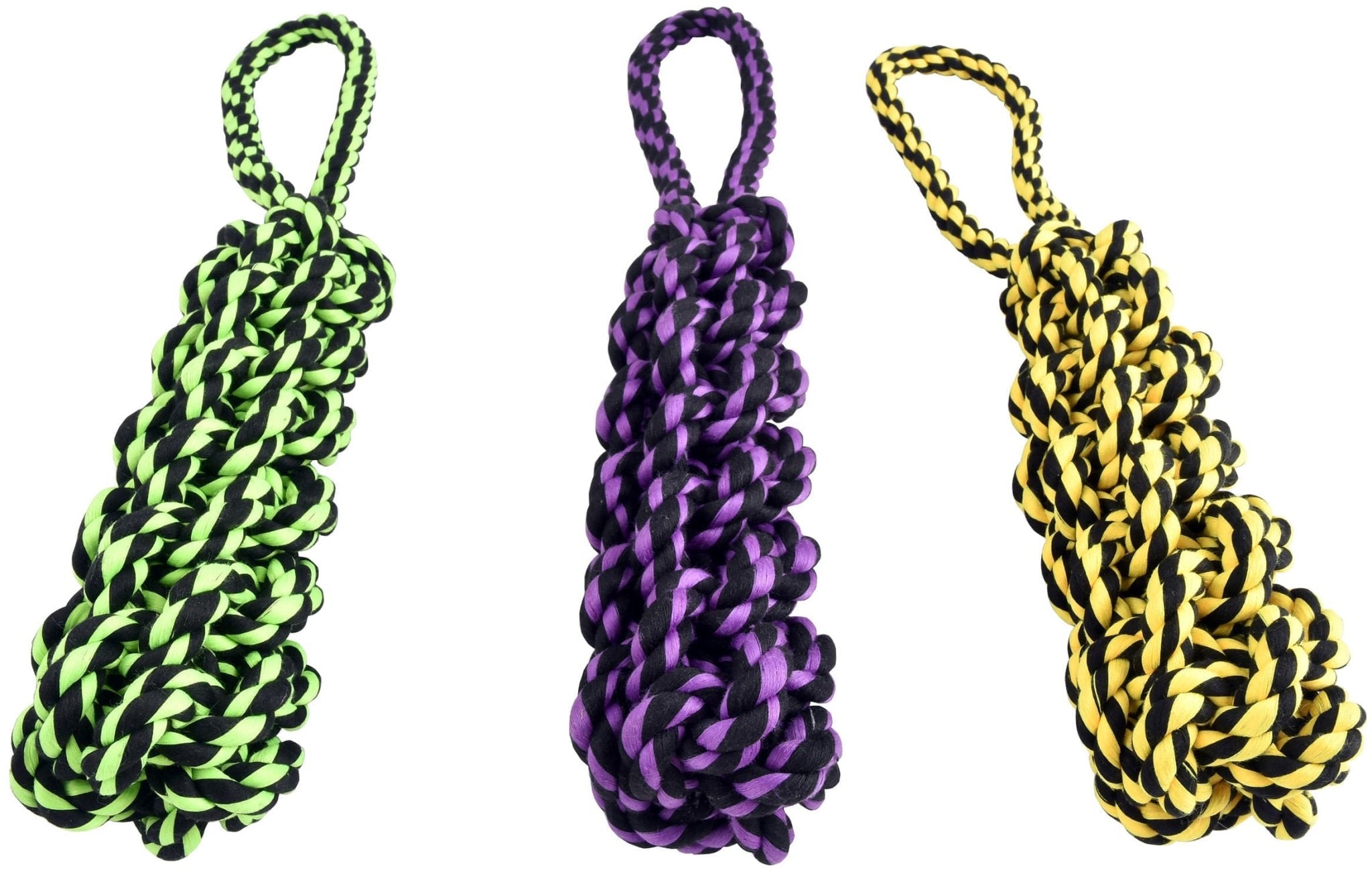 Nuts for Knots 16" Rope Tug with Braided Stick, Assorted — Jeffers