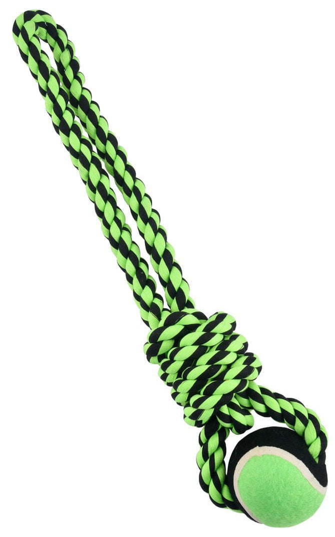 Nuts For Knots Rope Tug with Tennis Ball, Assorted, 20" — Jeffers