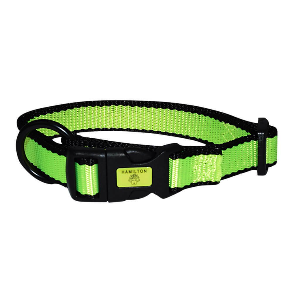 Hamilton Nylon Adjustable Collar w/ Trim, Neon Yellow, 3/4" x 16"-22 ...