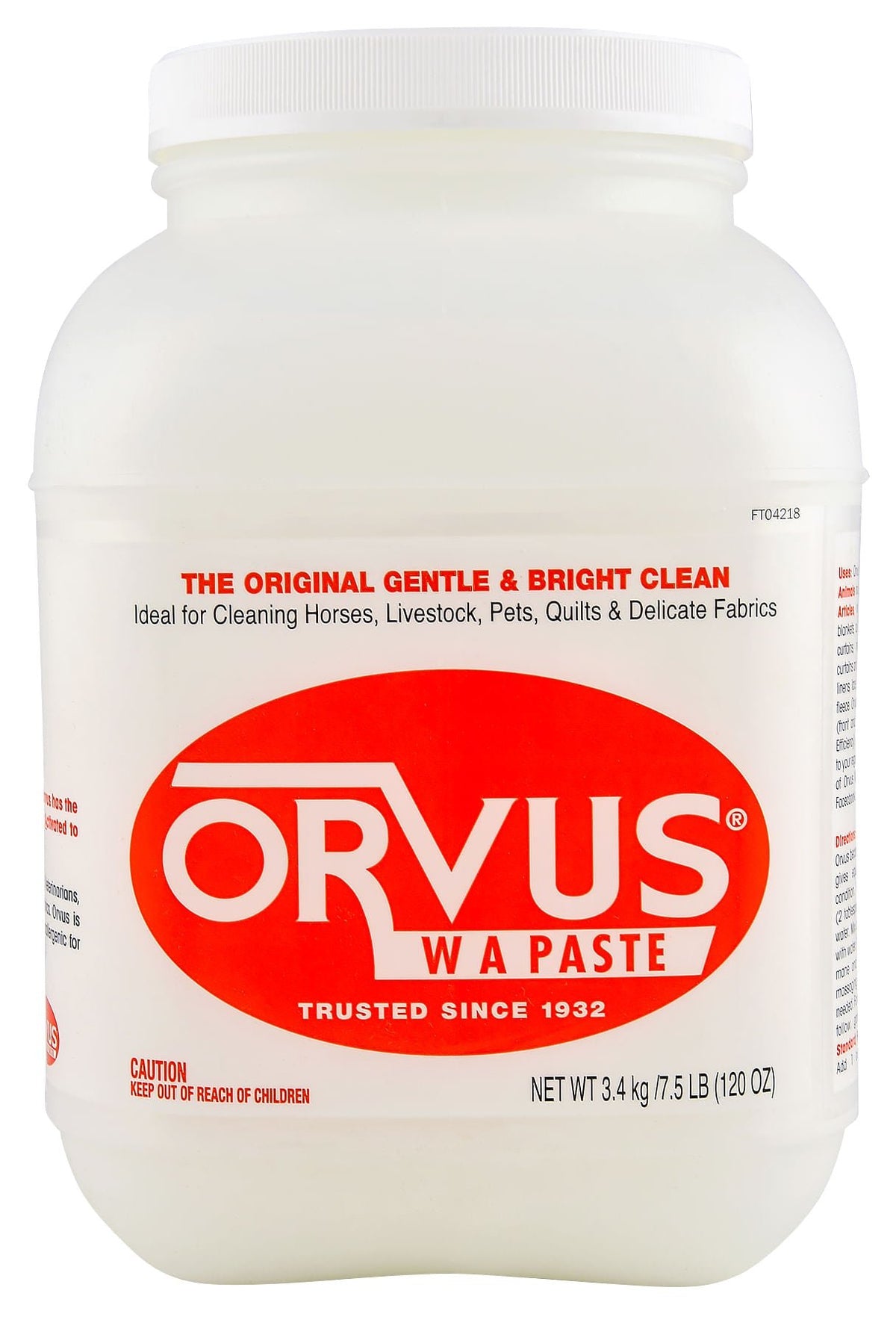 Orvus W.A. Paste Soap Detergent, 7.5 lb — Jeffers