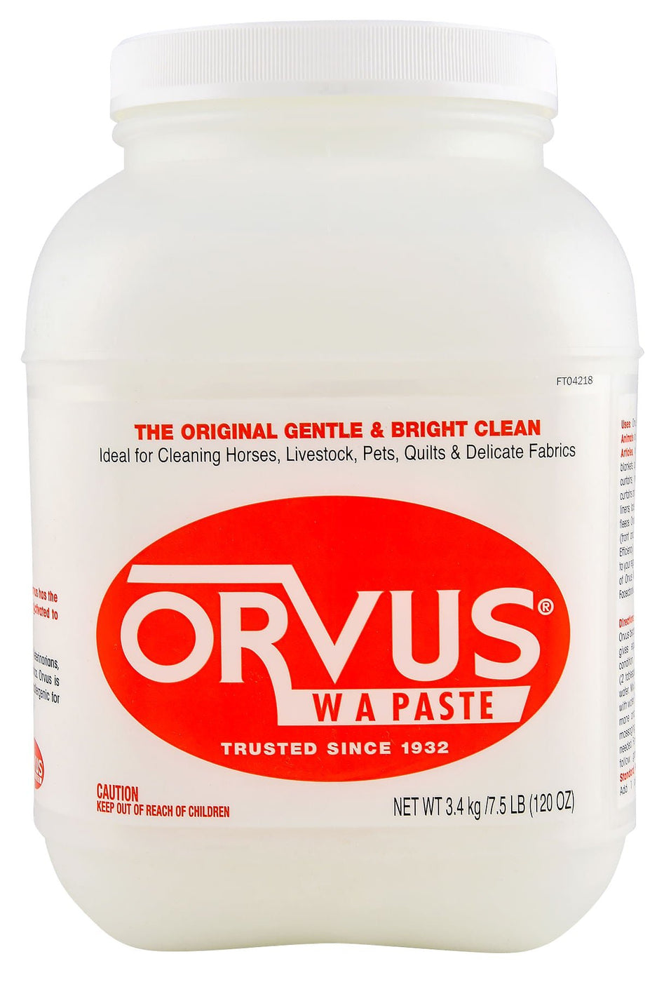 Orvus W.A. Paste Soap Detergent, 7.5 lb — Jeffers