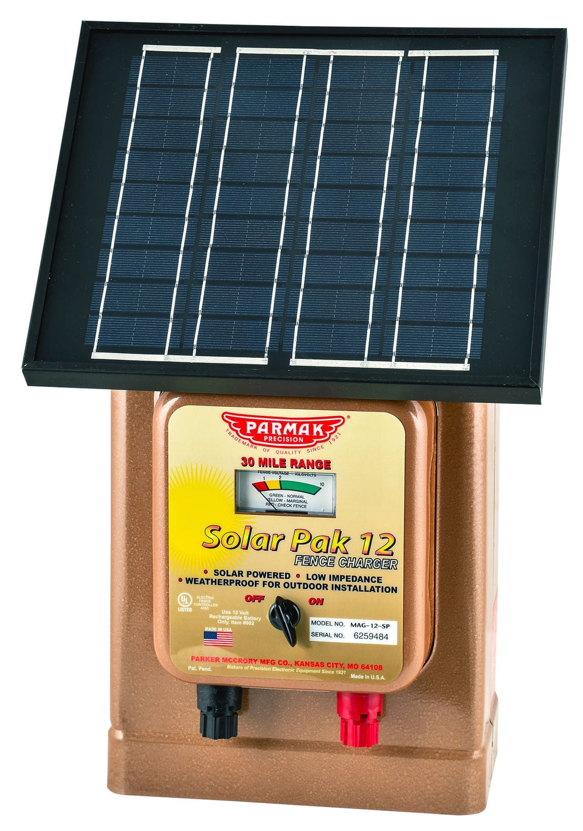 Parmak Solar-Pak 12 Electric Fence Charger — Jeffers