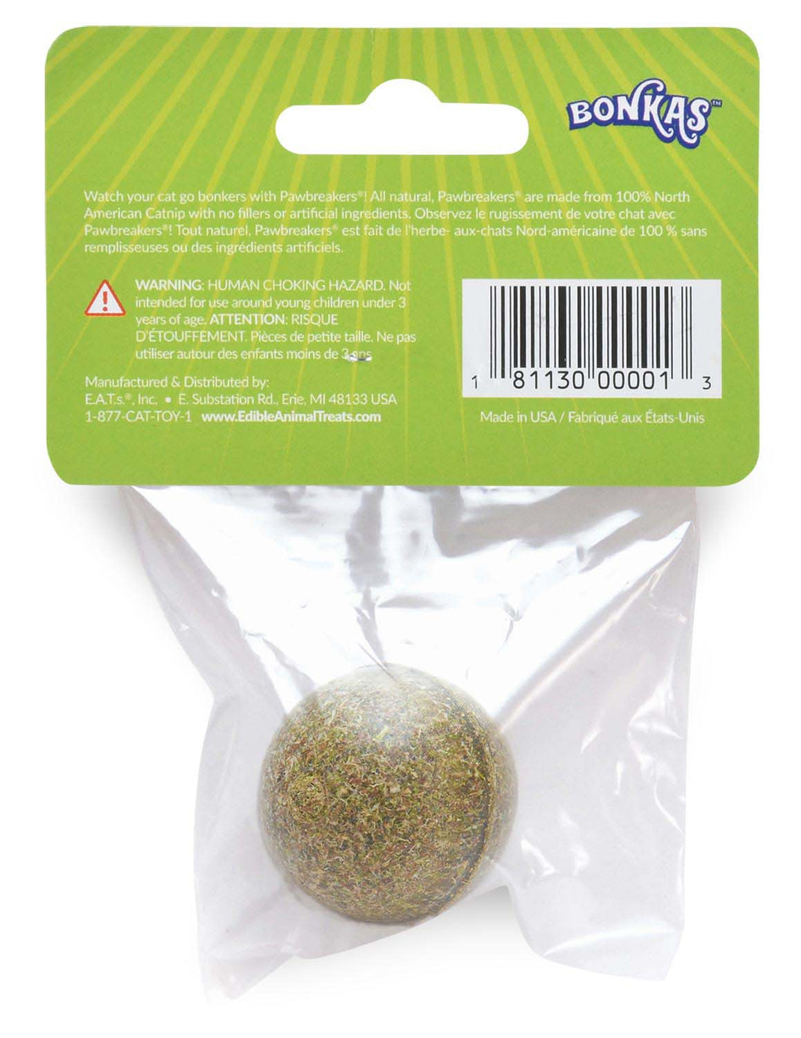 Pawbreakers Bonkas Catnip Candy Ball for Cats, 2-in-1 Toy and Treat ...