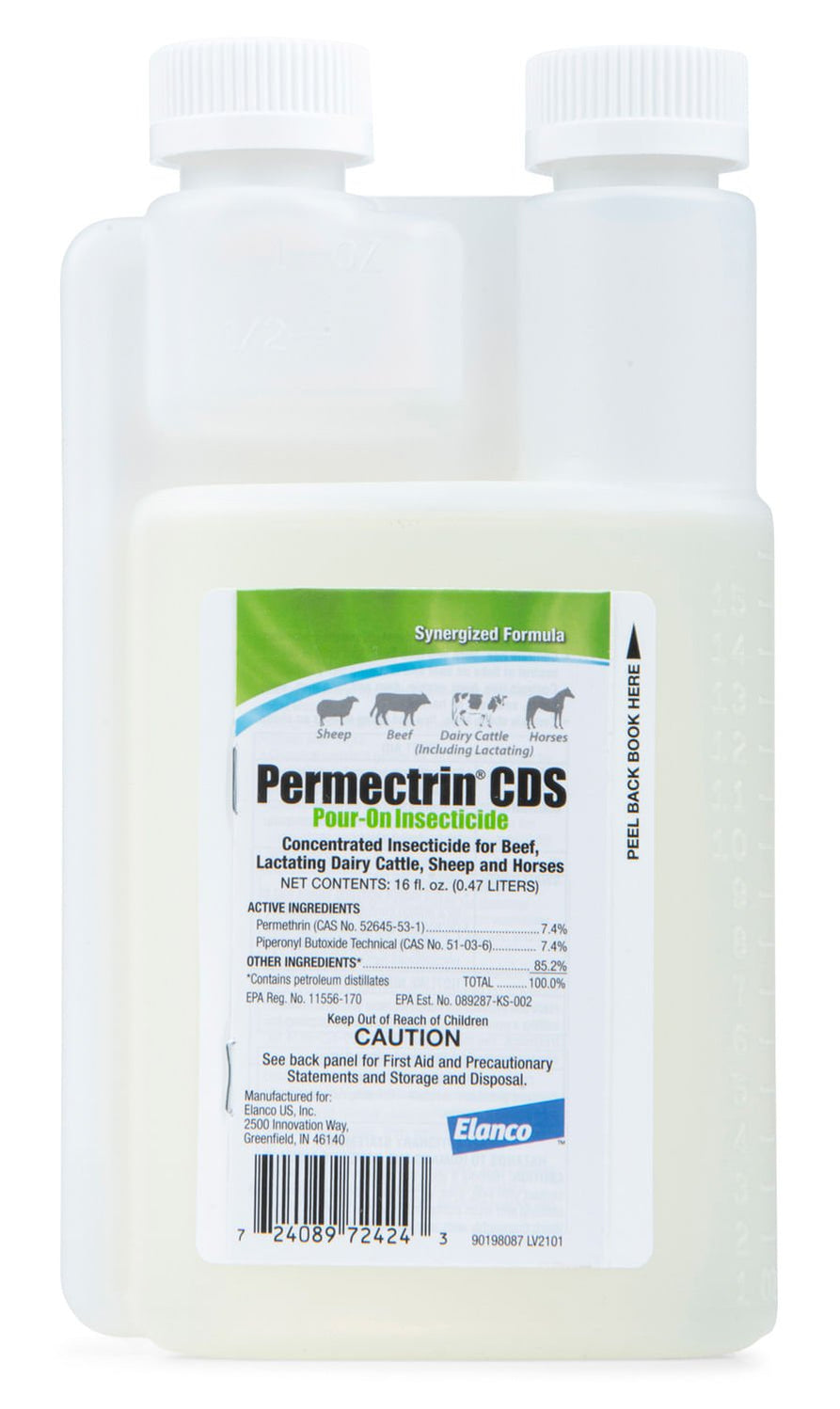 Permectrin CDS Pour-On Insecticide for Cattle & Horse Fly Control — Jeffers