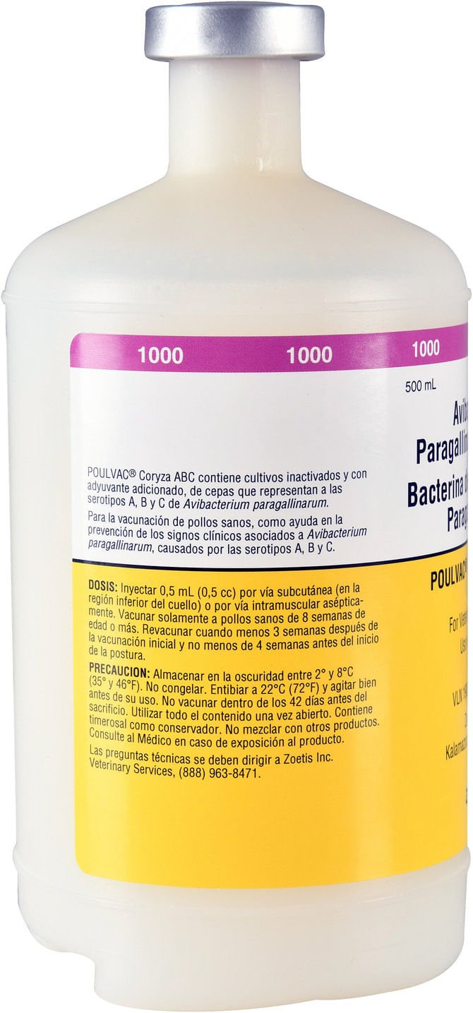 Poulvac Coryza ABC IC3 Chicken Vaccine (Haemophilus Paragallinarum ...