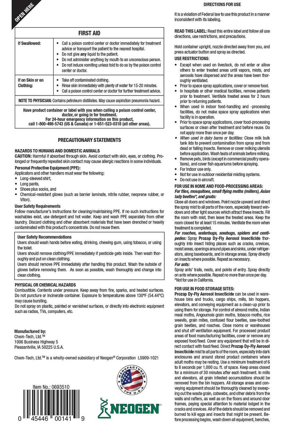 Prozap DyFly Aerosol Insecticide, 20 oz — Jeffers