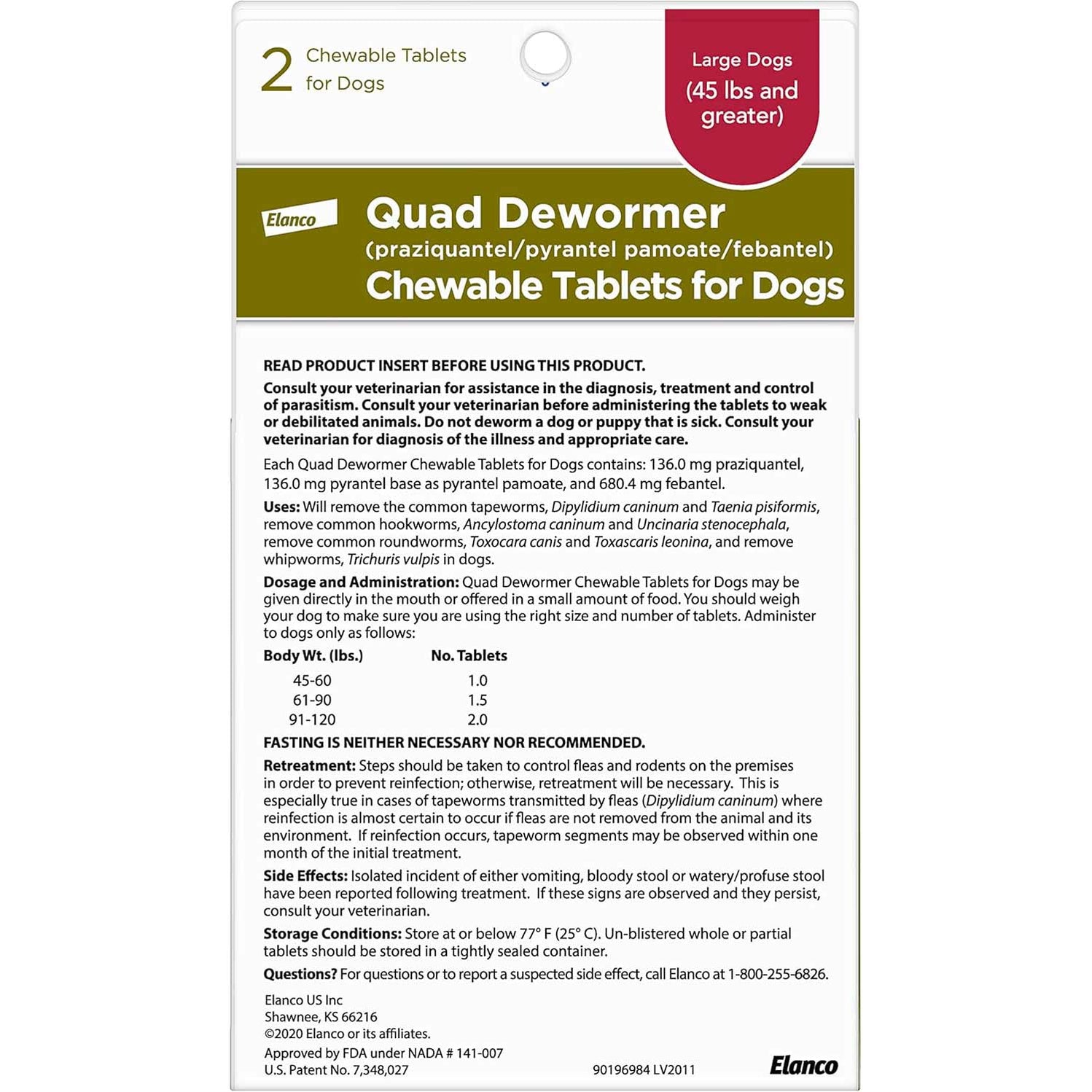 Elanco Quad Dewormer Chewable Tablets for Dogs — Jeffers