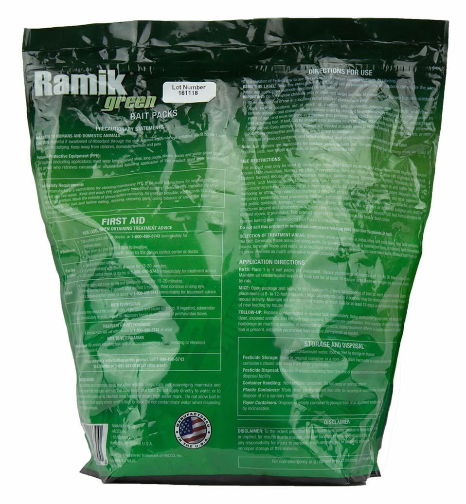 Paquetes de cebo Ramik Green de 4 oz para control de plagas — Jeffers