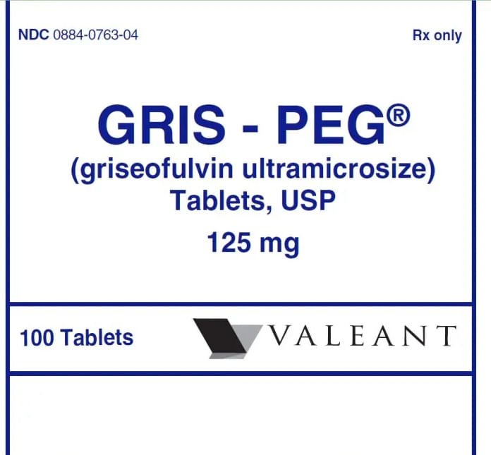 Rx Gris-PEG Tabs, 125 mg x 100 count — Jeffers